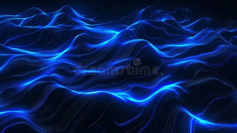 Dynamic Blue Particle Waves In Digital Space Stock Image Image Of Seamless Flow 315628343