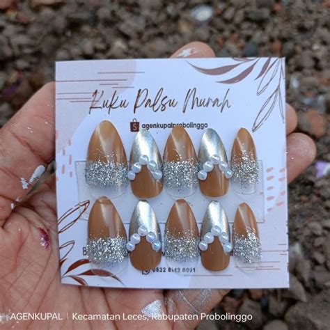 Jual Kuku Palsu Wedding Murah Free Lem Fake Nails Nail Art Kuku