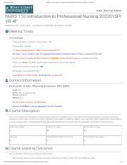 NURS 110 Syllabus Pdf 1 26 22 6 04 PM NURS 110 Introduction To