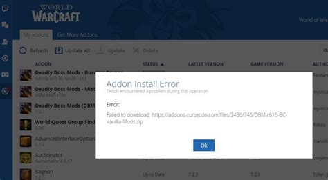 Twitch App Wow Addons Install Error Rwow