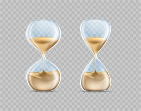 Premium Vector Realistic Sand Watch Hourglass Shapes Clock