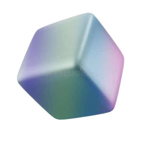 3d Block Object Metal Cube Abstract Geometric Shape Realistic Glossy
