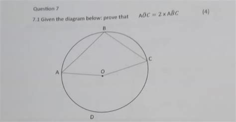 solved question 7 7 1 given the diagram below prove that aoc 2 abc