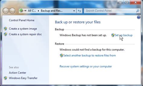 Setting Up Windows 7 Built In Backup And Restore Program In Less Then 7