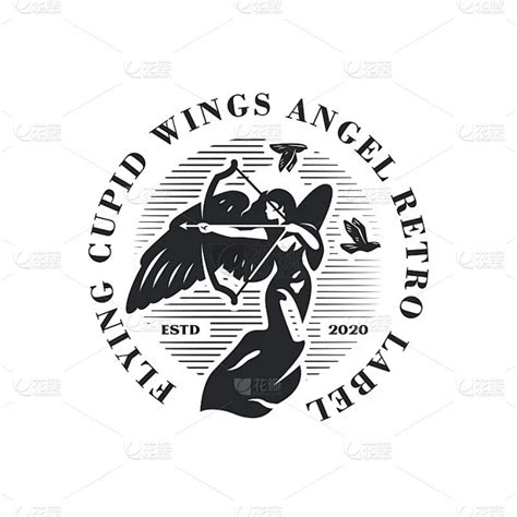 女天使从弓上射出一箭。素材 花瓣网