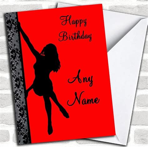 Tarjeta De Felicitaci N De Cumplea Os Con Dise O De Bast N Rojo Sexy Amazon Es Oficina Y Papeler A