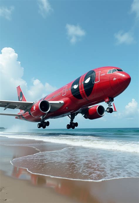 Deadpool Commercial Aircraft Art Design In Indonesia Stable Diffusion