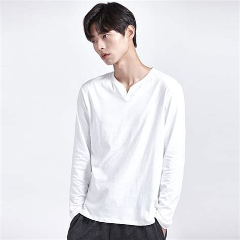 남 면 혼방 트임넥 티 Sivillage