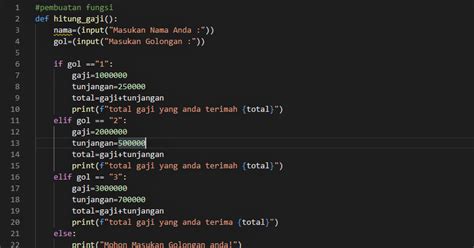 Python Menghitung Nilai Gaji