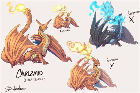 Lluisabadias Charizard Mega Charizard X Mega Charizard Y Monster Hunter Series Nintendo