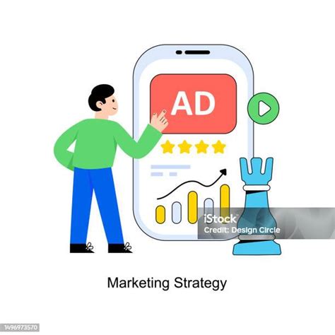 Strategi Pemasaran Desain Gaya Datar Ilustrasi Vektor Ilustrasi Stok