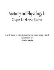 Anatomy And Physiology I Chapter Skeletal System Spring Ppt Anatomy And Physiology