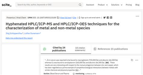[citation Report] Hyphenated Hplc Icp Ms And Hplc Icp Oes Techniques