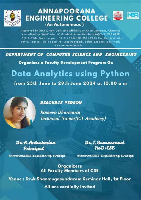 fdp on data analytics using python college