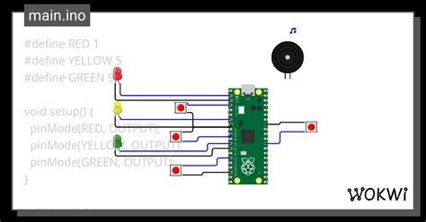 Pi Pico Traffic Lights Ino Wokwi Esp32 Stm32 Arduino Simulator