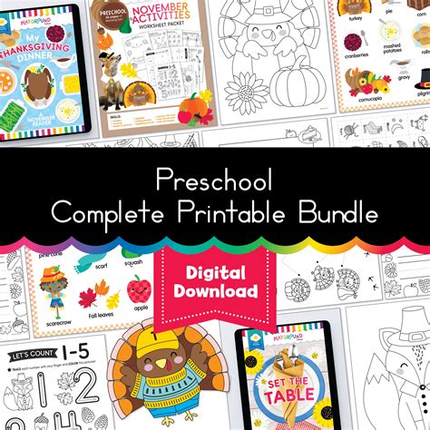 Preschool November No Prep Printables And Activities Playground Press