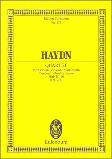 Quartet In F Major Hob Iii Op Score