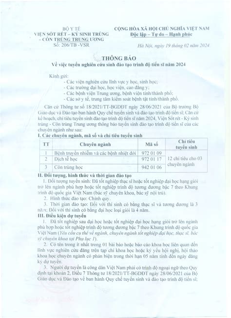 VIỆN SỐT RÉT - KÝ SINH TRÙNG - CÔN TRÙNG TRUNG ƯƠNG