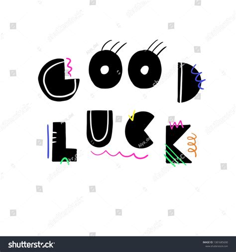 Good Luck Hand Drawn Lettering Modern Stock Vector Royalty Free