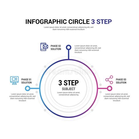 Infographic Circle 3 Step Design Template Stock Vector Illustration