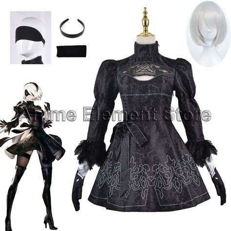Nier Automata Yorha 2b Cosplay Suit Anime Women Outfit Disguise Costume