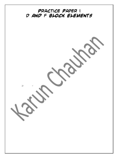 Practice Paper 1 Pdf Transition Metals Physical Sciences