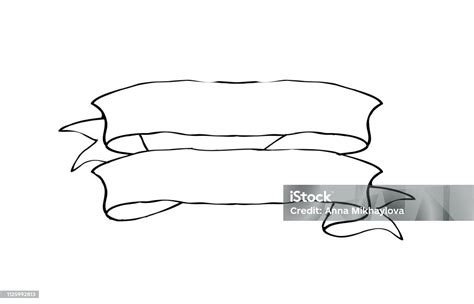 꽃 리본 배너의 집합입니다 손이 그린된 벡터 빈티지 꽃 배너 잉크 그림을 스케치 합니다 배너와 나뭇잎 꽃과 새 들 가문비나무에 대한 스톡 벡터 아트 및 기타 이미지 Istock