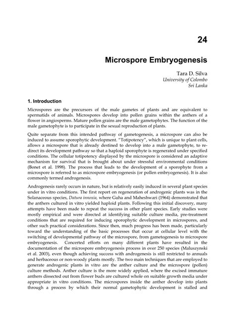 Pdf Microspore Embryogenesis