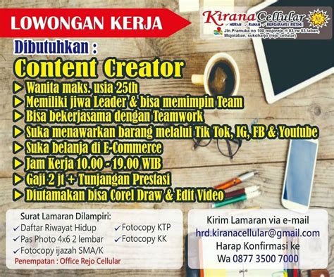 Lowongan Kerja Team Kirana Cellular Di Solo INFO LOKER SOLO