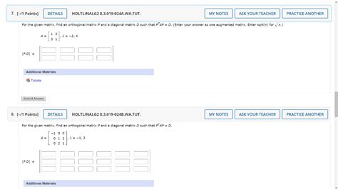 solved [ 1 points] holtlinalg2 8 3 019 024a wa tut for the