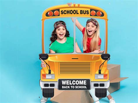 School Bus Photo Booth School Bus Cutout Prop School Bus Photo Frame