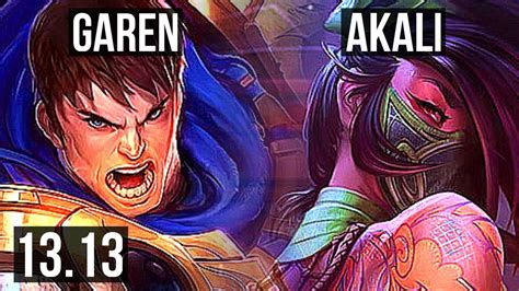 GAREN Vs AKALI TOP 2 0M Mastery 6 Solo Kills 13 3 11 700 Games