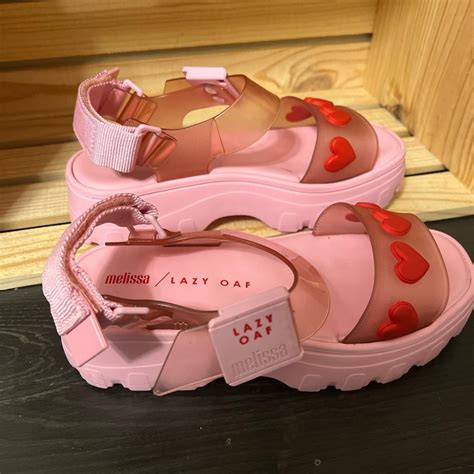 Pink Lazy Oaf X Melissa Platform Sandal Shoes Size 8 Depop