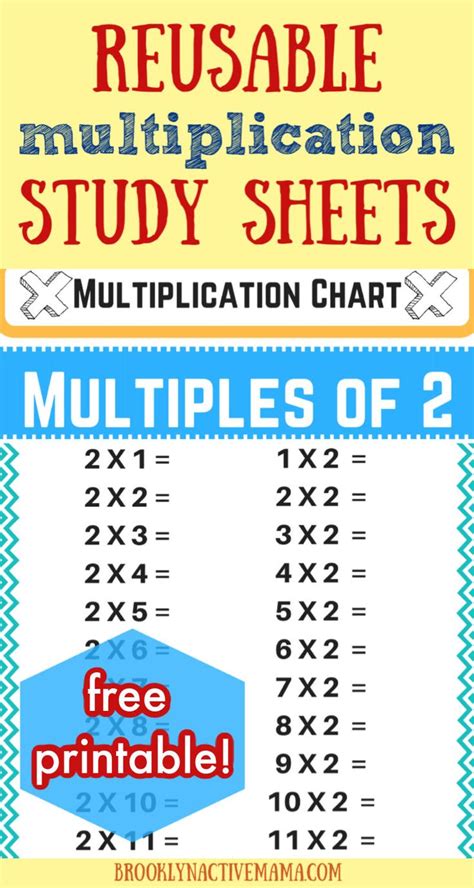 Reusable Multiplication Sheets Free Printable Download Third Grade