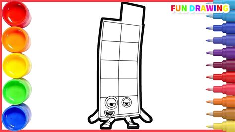 Drawing Numberblocks 1 Skateboarding Draw And Coloring Fun Drawing Youtube