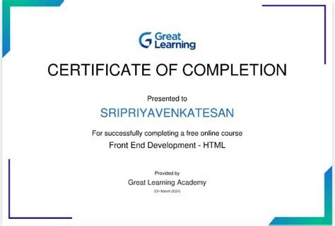 Sripriya Venkatesan On Linkedin Finallyyyy I Got Certificate Of Completion