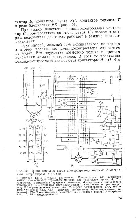 Принципиальная схема электропривода подъема с магнитным контроллером