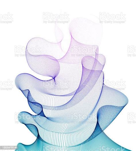 3d 입자 메쉬 어레이 음파 흐르는 바람에 투명 한 얇은 명주 그물 섬유 둥근 점 벡터 효과 그림입니다 혼합 메쉬 진정 편안한