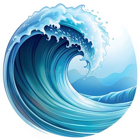 Smooth Curved Vector Wave Pattern In Dynamic Flow Stock Illustration