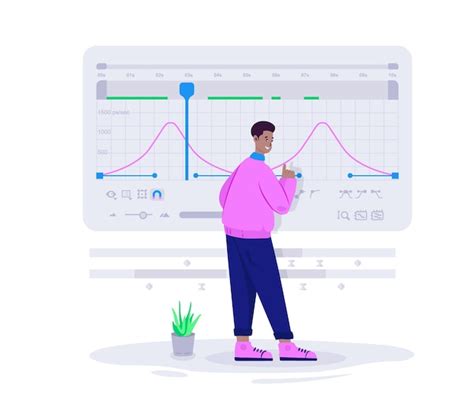 Premium Vector Motion Designer Edits The Speed Of The Keys In A Graph
