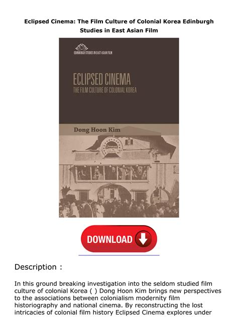 ️read ️online Eclipsed Cinema The Film Culture Of Colonial Korea