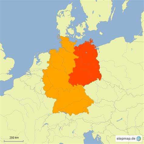 Stepmap Brd Ddr Landkarte Für Deutschland