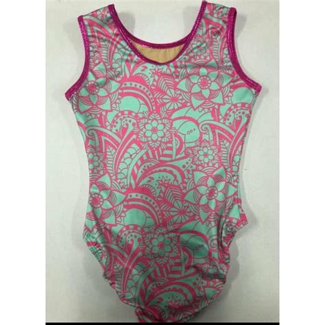 Floral Pink And Mint Gymnastics Leotard Gym Girlz United