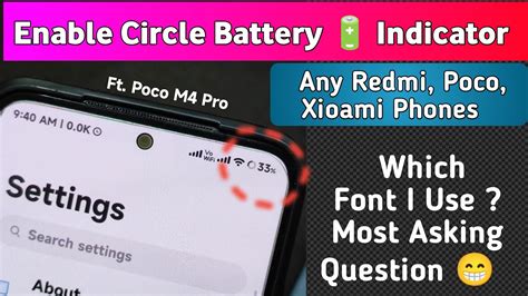 Enable Circle Battery Indicator In Any Xiaomi Redmi And Poco Devices My Favourite Fonts Youtube