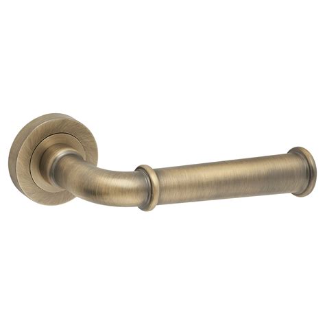Jedo By Frelan Classic Door Handle On Rose Antique Brass