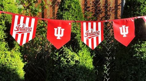 Indiana University Pennant Flags 12 Flags On 18 Of String Candy Stripe