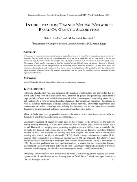 Pdf Interpretation Trained Neural Networks Based On Genetic