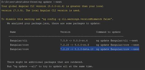 Ng Update Next Cli Utility Offers To Update The Angularcore 2