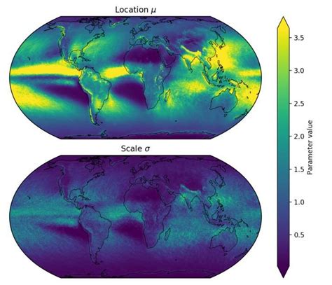 Global Distribution Of The Gev Parameter Values For An Event Duration Download Scientific