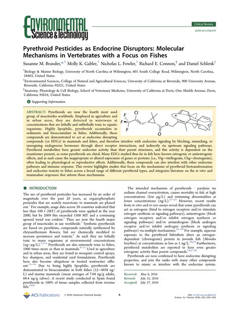 Pdf Pyrethroid Pesticides As Endocrine Disruptors Molecular